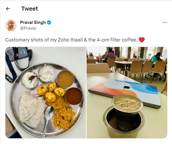 சென்னை Zoho அலுவலகத்தில் சாப்பாடு செமயா இருக்கே.. வாவ்.. டிரெண்டாகும் ...